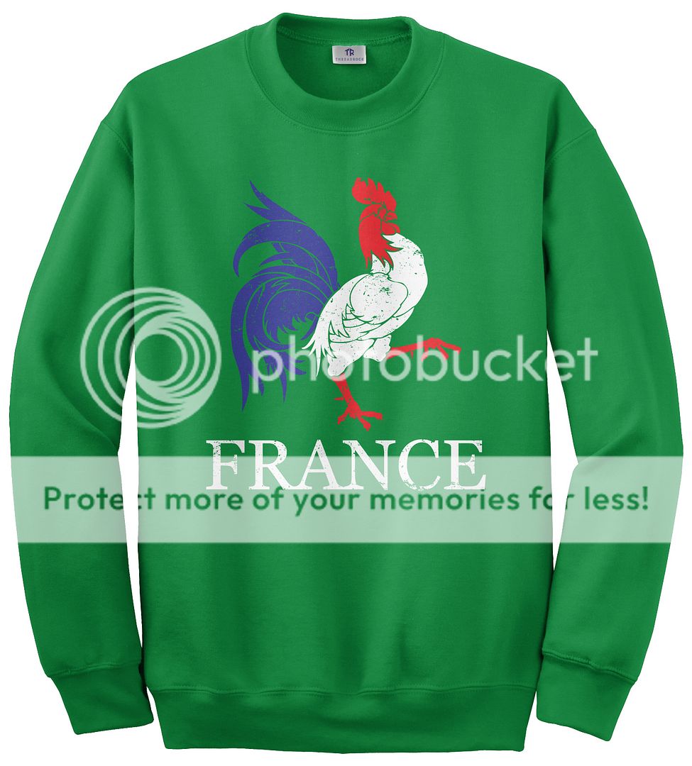 France Rooster Emblem Unisex Sweatshirt French Flag Symbol | eBay