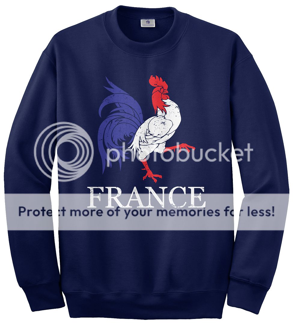 France Rooster Emblem Unisex Sweatshirt French Flag Symbol | eBay