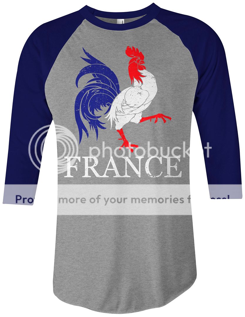 France Rooster Emblem Unisex Raglan T-Shirt French Flag Symbol | eBay